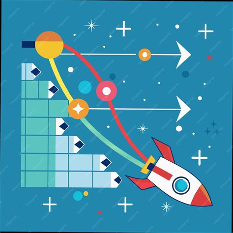 Premium Vector A Drawing Of A Rocket With Arrows Pointing To The Sky