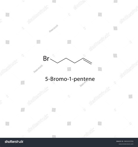 5 Bromo 1 Pentene Skeletal Structure Alkene Compound Schematic Stock Vector Royalty Free