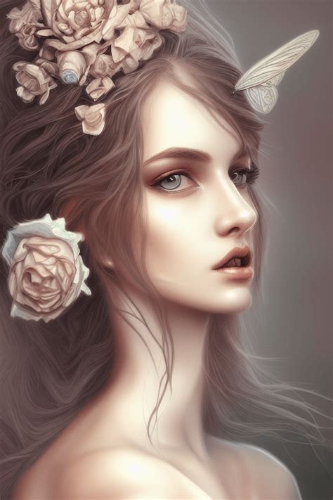 Beautiful Clothed Nymph Digital Graphic · Creative Fabrica