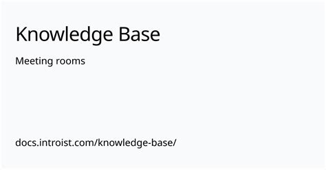 meeting rooms introist knowledge base