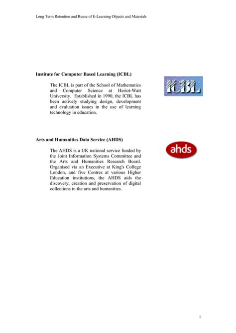 Long Term Retention And Reuse Of E Learning Objects And Materials Doc