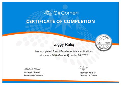 React Fundamental Certification Ziggy Rafiq C Corner