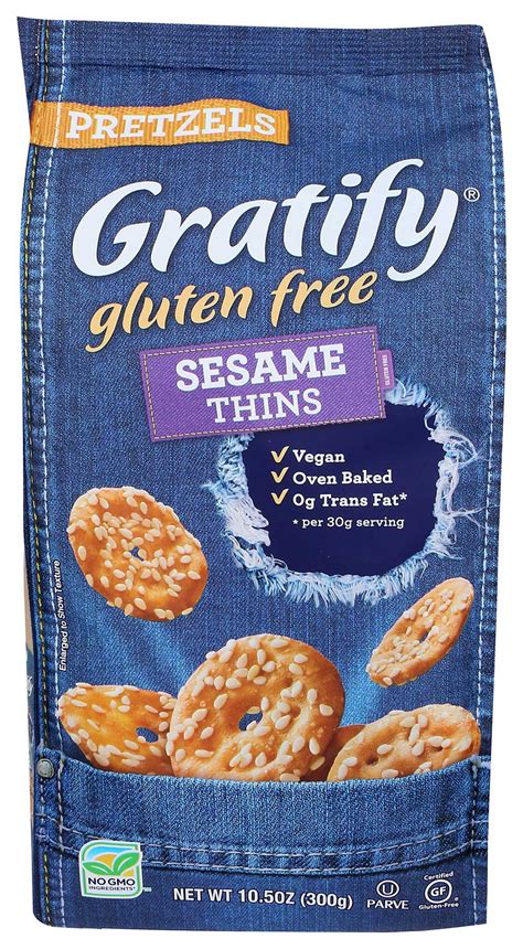 Gratify Gluten Free Sesame Seed Pretzel Thins Case Foodservicedirect