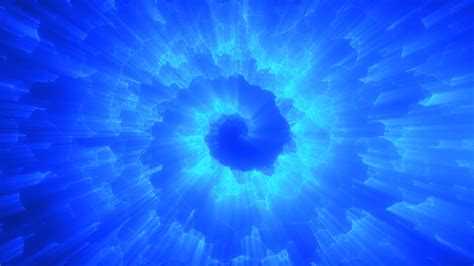 Abstract Blue Energy Magical Glowing Spiral Swirl Tunnel Background 4k