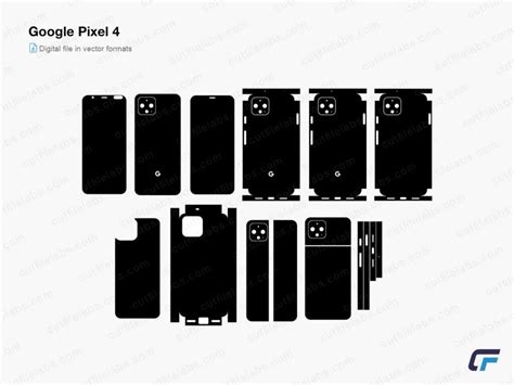 Google Pixel 4 2019 Cut File Template CutFileLabs