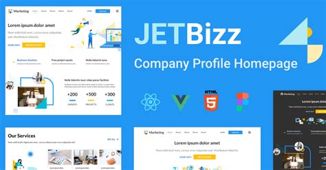 Jetbizz React Vue Html And Figma Marketing Landing Page Template