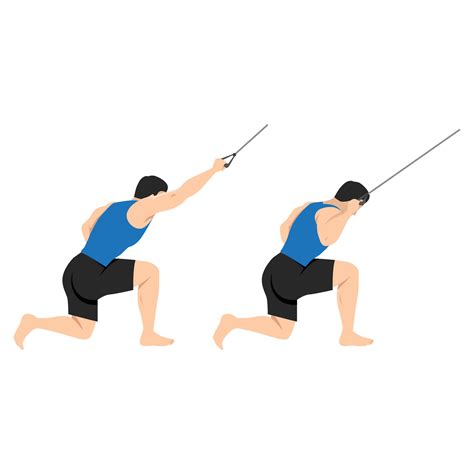 Man Doing Half Kneeling Lat Pulldown Exercise One Arm Lat Pull Down 32485229 Vector Art At