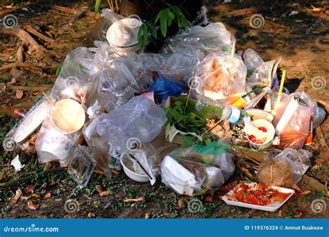 Waste Plastic Garbage Dump Pile Junk Wet Food Waste Plastic Bags At
