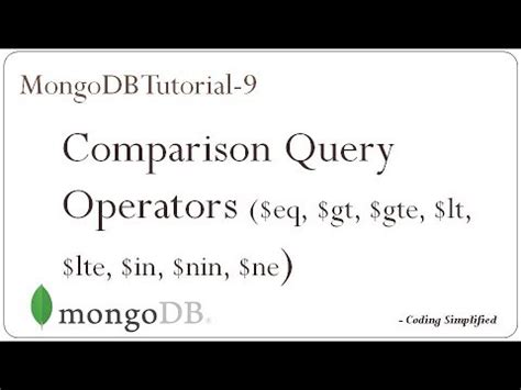 Mongodb Tutorial Comparison Query Operators Eq Gt Gte Lt