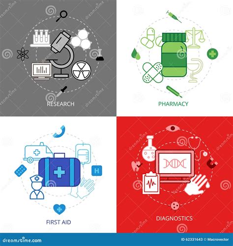 De Medische Geplaatste Pictogrammen Van Het Ontwerpconcept Vector