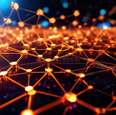 Representation Of Digital Blockchain With Glowing Energy Data