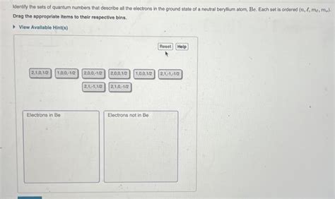 Solved Identify Which Sets Of Quantum Numbers Are Valid For Chegg