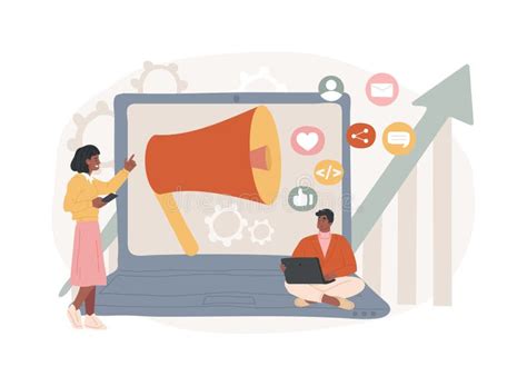 Social Media Analysis Isolated Concept Vector Illustration Stock