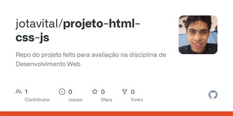 github jotavital projeto html css js repo do projeto feito para