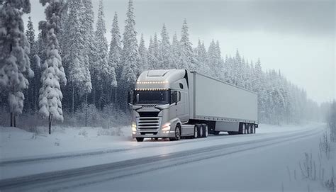Premium Photo Truck Stuck In The Snow On A Finnish Winter Road