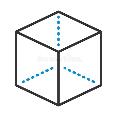 Cube With Projection Icon Stock Vector Illustration Of Linear 244955638