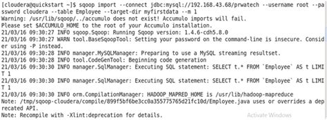 sqoop mysql to hdfs in cloudera vm prwatech