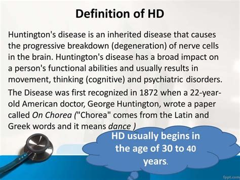 Huntingtons Chorea Genetics Pptx Brain And Nervous System Disorders Diseases And Conditions