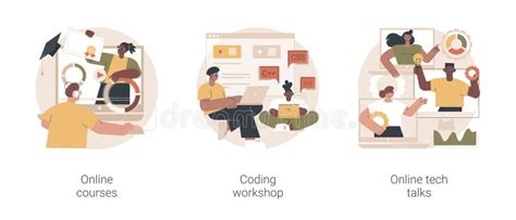 It Digital Education Abstract Concept Vector Illustrations Stock Vector Illustration Of