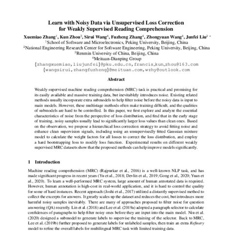 Learn With Noisy Data Via Unsupervised Loss Correction For Weakly