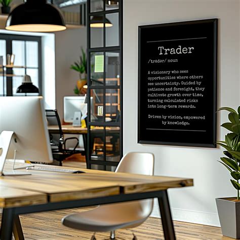 Motivational Trader Definition Noun Wall Art Canvas For Stock Forex