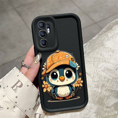 Jual Casing Hp OPPO Reno 6 Case HP Sunhat Penguin Casing Ponsel Terbuat Dari Bahan Silikon