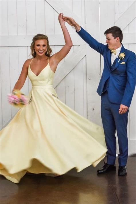 Simple A Line V Neck Satin Prom Dresses Cg16013 Classygown