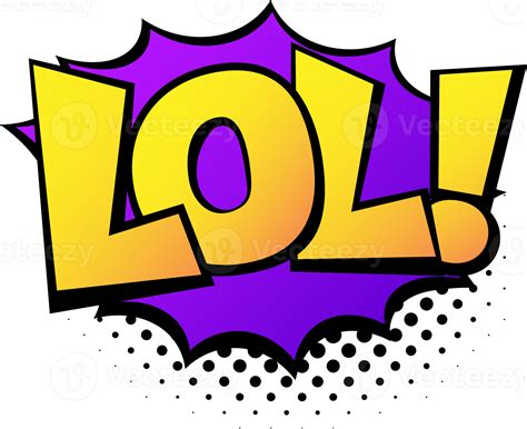 Comic lettering LOL. Comic speech bubble with emotional text LOL. Bright dynamic cartoon ...