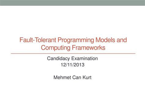 Ppt Fault Tolerant Programming Models And Computing Frameworks