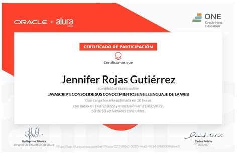 Jennifer Rojas Gutiérrez On Linkedin Aluralatam Oracleone Oneoraclenexteducation