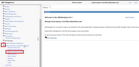 Brms Control Group Report Using Navigator For I Ibm I Acs