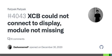 Xcb Could Not Connect To Display Module Not Missing · Issue 4043