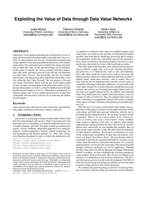 Pdf Exploiting The Value Of Data Through Data Value Networks