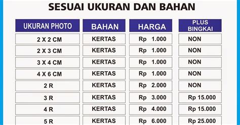 Media Jaya Grafika Daftar Harga Cetak Photo