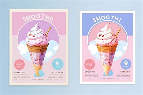 Smoothie Milkshake Ice Cream Poster Template Design Premium Ai