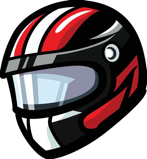Protective Motorsports Safety Helmet Clip Art Vector Illustration