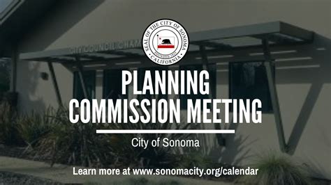 Special Planning Commission Meeting City Of Sonoma