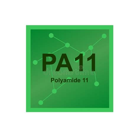 Vector Symbol Of Polyamide 11 â€“ Pa11 Polymer On The Background From Connected Macromolecules