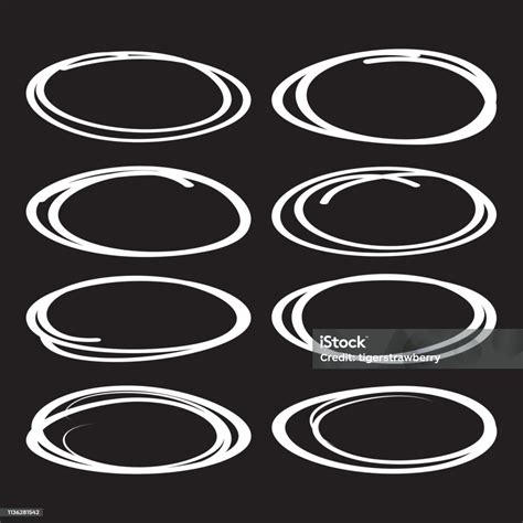표식 타원 및 원 도면 세트 색상을 쉽게 변경할 수 있습니다 검은색에 대한 스톡 벡터 아트 및 기타 이미지 검은색 곡선 그래프 Istock