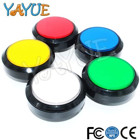 100mm 큰 편평한 조명 된 아케이드 누름 단추 식 전쟁 12v 아케이드 기계 부속을위한 Led 단추 스위치코인식 게임 Aliexpress