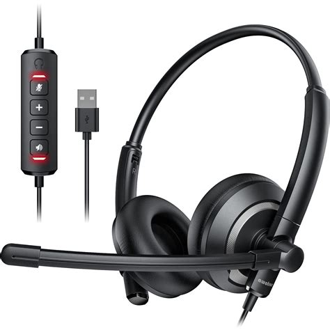 Usb Headset With Microphone For Pc Laptop Headphones With Ai Chip Noise Cancelling Microphone