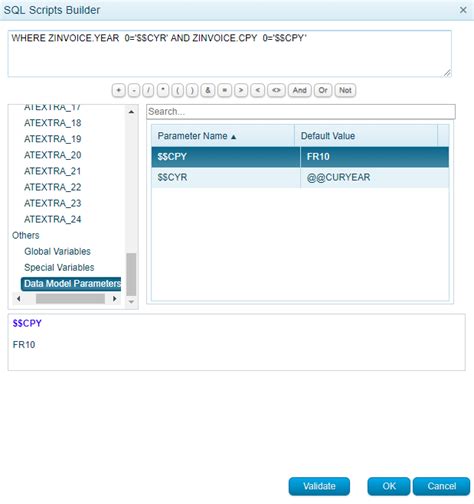 Managing Data Model Parameters