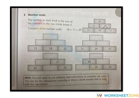 Number Walls Worksheet