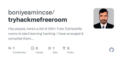 Github Boniyeamincsetryhackmefreeroom Hey People Heres A List Of 350 Free Tryhackme Rooms