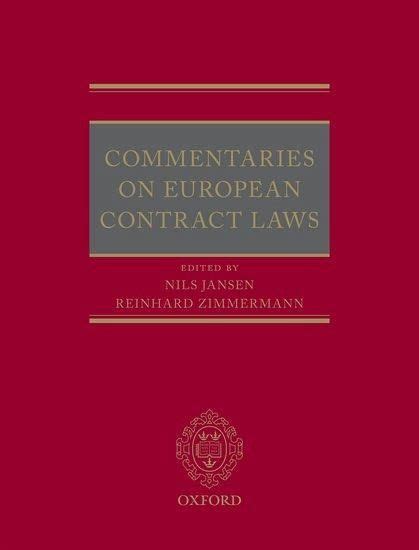 Commentaries On European Contract Laws Englisches Buch Bücherde