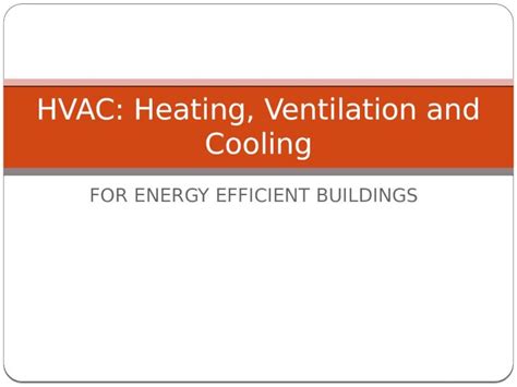 Pptx Hvac For Energy Efficient Building Dokumentips