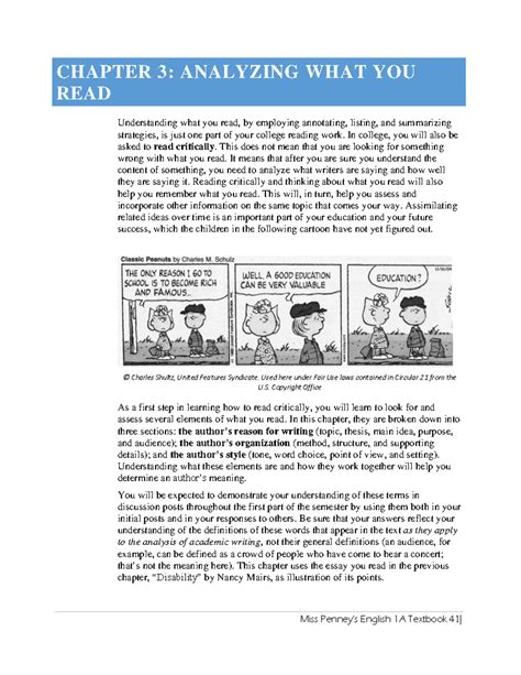 Chapter Analyzing What You Read Pp CHAPTER ANALYZING WHAT YOU READ Understanding