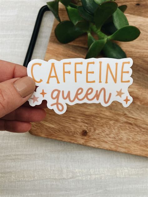Caffeine Queen Vinyl Sticker L Coffee Lover Sticker L Coffee Sticker L