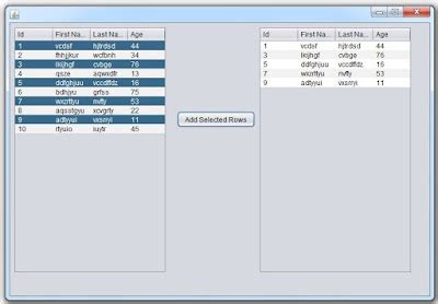 Java Display Jtable Selected Rows In Another Jtable Laptrinhx
