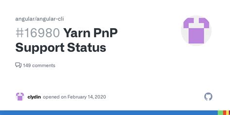 Yarn Pnp Support Status · Issue 16980 · Angularangular Cli · Github